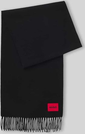 HUGO BOSS Schal mit Logo-Patch aus reiner Wolle Modell Juster