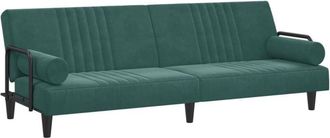 vidaXL Vidaxl - Canapé-lit avec accoudoirs vert foncé velours