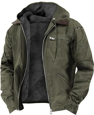 Generic Sweat &agrave; capuche tactique imperm&eacute;able pour homme - Veste dhiver isol&eacute;e par temps froid - Style militaire - Pour randonn&eacute;e, camping, vert militaire, XL