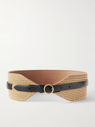 Alaia Ceinture En Raphia &Agrave; Finitions En Cuir - Neutres