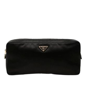 Prada Sac pochette en satin Pre-owned - Femme - Pre-owned - Noir - Taille: ONE Size