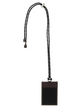 Prada Leather with Nylon Lace Card Case - Black