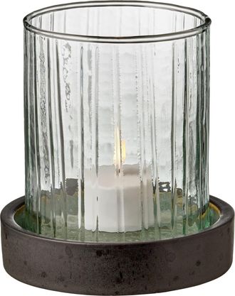 Bitz Windlicht m. LED Kerze 11 cm Grün