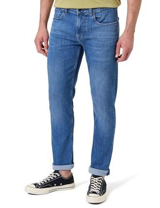 7 For All Mankind Slimmy Tapered Mid Blue Jeans, Bleu Moyen, 32W Hommes