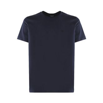 Dondup Herren Blaues Logo T-Shirt - Italienische Baumwolle - - Tops - Herren - Blau - M