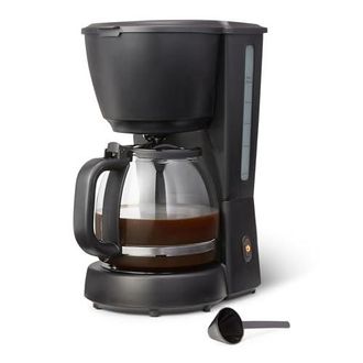 Amazon Basics Filterkaffeemaschine, 1,25 l Glaskaraffe / 10 Tassen, 30 min Warmhalten, 1000 W, schwarz, EU-Stecker