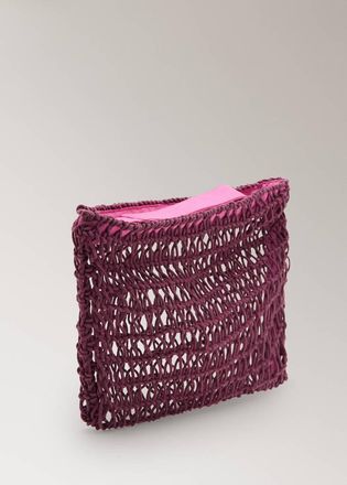 Mango Trousse de toilette r&eacute;sille coton lie de vin - Femme - Taille unique - MANGO