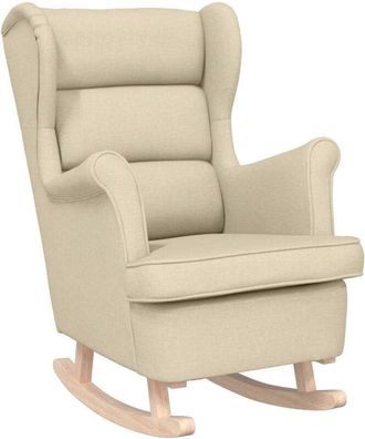 vidaXL Chaise &agrave; bascule cr&egrave;me 74x90x102 cm tissu Vidaxl
