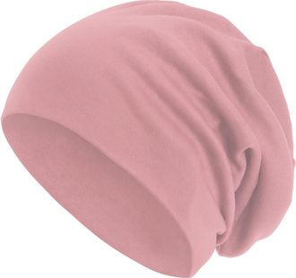 style3 Warme Herbst Winter Slouch Beanie XXL aus atmungsaktivem, feinem und leichten Jersey Unisex M&uuml;tze Winterm&uuml;tze One Size, Farbe:Rosa