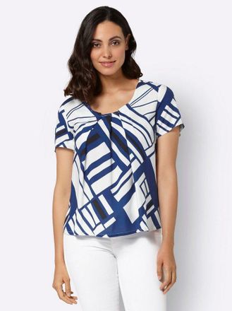 Witt Klassische Bluse Druckbluse Kurzarm
