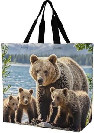 Generic Ourse Et Son Petit Sac Fourre-Tout Imperm&eacute;able Tote Bag D&eacute;contract&eacute; Sac A Main Femmes Pour Universit&eacute; Gym Voyage