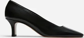 Arket Lederpumps Mit Eckiger Spitze -Schwarz