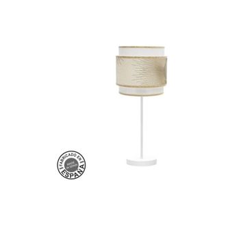 Fabrilamp Fabrilamp - abrila akunadecor Lampe De Lampe à poser Nepal White avec abat-jour double