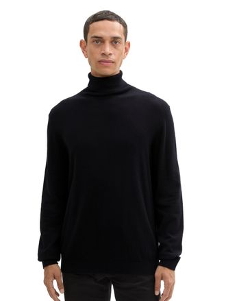 Tom Tailor Herren 1043267 Basic Rollkragenpullover mit Kaschmir, 29999-Black, XXL