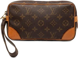 Louis Vuitton 1990 Monogram Marly Dragonne PM clutch bag - Braun