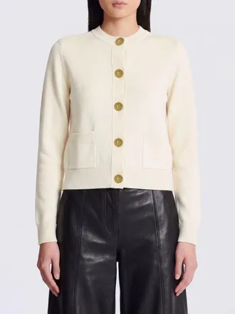 Balmain Rundhals-Cardigan von aus Wolle mit aufgesetzten Taschen und gepr&auml;gten Kn&ouml;pfen