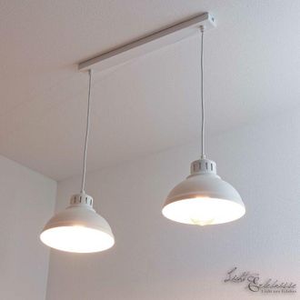 Licht-Erlebnisse Suspension E27 Blanc M&eacute;tal Design industriel Lampe &agrave; suspendre - Blanc
