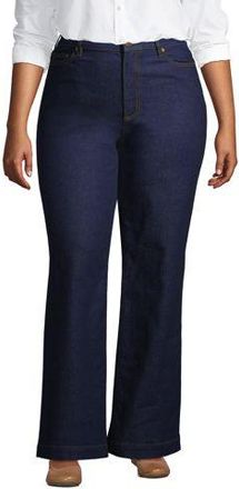 Lands End Recover Jeans High Waist mit weitem Bein, Damen, Größe:56 81 plus, Blau, by Lands End