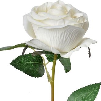 Clayre & Eef Kunstblume Rose 50 cm Weiß Kunststoff