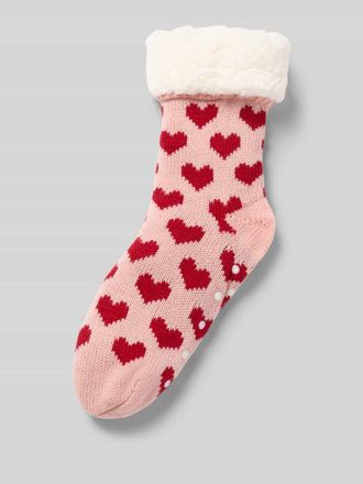 Capelli Kuschelsocken mit Kunstfellbesatz Modell Heart