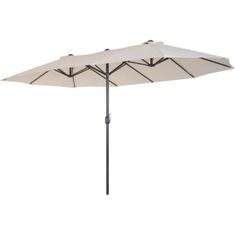 OUTSUNNY Parasol de jardin xxl parasol grande taille 4,6L x 2,7l x 2,4H m ouverture fermeture manivelle acier polyester haute densit&eacute; bordeaux