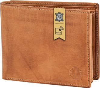 Lindenmann Geldb&ouml;rse Herren/Portemonnaie Herren Leder Geldbeutel cognac