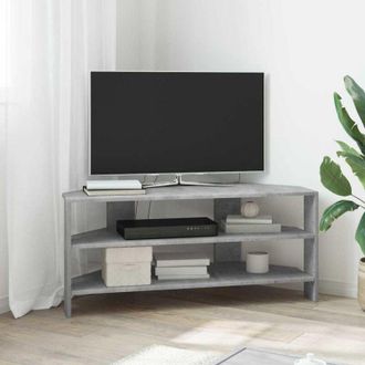 vidaXL vidaXL MeubleTVdAngle Gris b&eacute;ton 102x40,5x45cm Bois ding&eacute;nierie