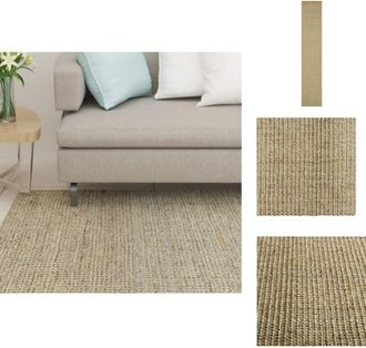 vidaXL Teppich Natur Sisal 66x350 cm Grün - Sisalteppich - Wohnzimmerteppich - Naturfaser - Wohnraumgestaltung - Grüner Teppich