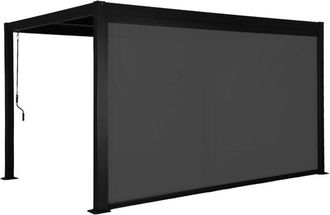 Sweeek Pergola bioclimatique aluminium et acier 3x4m lames orientables + store 4m PALACE noir