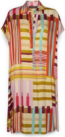 Elena Miro Femme, Robes, Multicolore, Taille: 42/44 FR Robe en satin imprim&eacute;