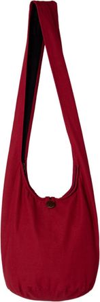 Panasiam Schulterbeutel Damen & Herren, gro&szlig;e & leichte Baumwolltasche, Umh&auml;ngetasche mit Rei&szlig;verschluss, Unisex Schultertasche, mittelgro&szlig;e Tasche, bordeaux