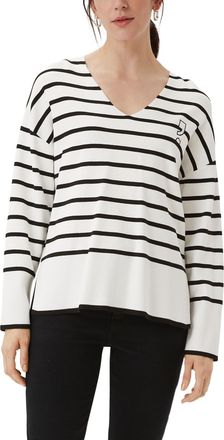Comma Pullover mit Streifen