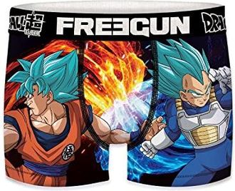 Freegun Boxer Homme Vegeta, Sangoku, Calecon Homme, Dragon Ball Super, Confortable et Liberté de Mouvement, Multicolore, Taille S