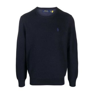 Ralph Lauren Pullover mit Rundhalsausschnitt und Logo-Stickerei - - Knitwear - Herren - Blau - L