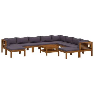 vidaXL Vidaxl - Salon de jardin 11 pcs avec coussin Bois dacacia solide
