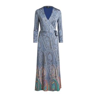 Etro Femme, Robes, Bleu, Taille: 42 FR Robe portefeuille Paisley