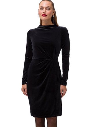 Zero Samtkleid Damen mit Stehkragen drapiert /gerafft
