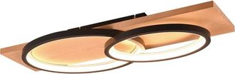 Trio Leuchten Plafonnier led 30w 3500lm 3000k noir mat bois - trio - barca 74004295 74004295 74004295