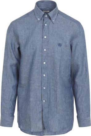 Etro Homme, Chemises, Bleu, Taille: 3XL Roma Logo Shirt