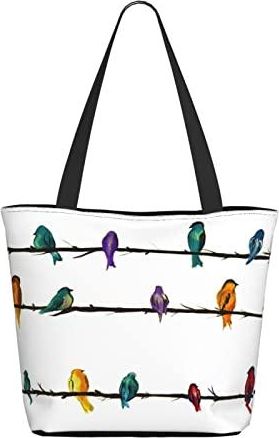 AOOEDM Les oiseaux sont des sacs &agrave; provisions color&eacute;s pour femmes 13x11x7in.Le cadeau parfait pour la Saint-Valentin.Cest de la Saint-Valentin pour maman, fi
