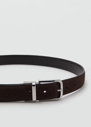 Mango Ceinture cuir nappa r&eacute;versible marron - Homme - 100 - MANGO MAN