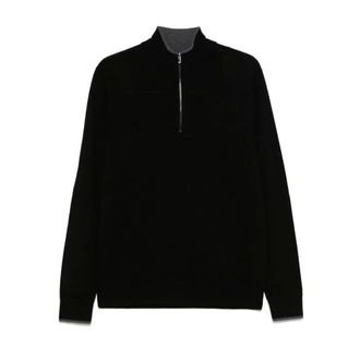 Michael Kors Homme, Sweatshirts et sweats à capuche, Noir, Taille: 2XL Pull en laine noire avec broderie logo