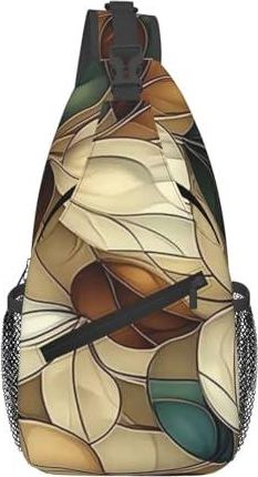 Generic Sac &agrave; dos &agrave; bandouli&egrave;re &agrave; motif floral et feuille pour homme, sac &agrave; dos de randonn&eacute;e pour homme