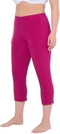 Ulla Popken Caprihose, 7/8-länge, Elastikbund, BIS GR Pantacourt Longueur 7/8, élastique, jusquà la Taille 66/68, Fuchsia, 50W / 32L Femmes