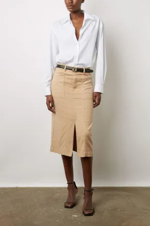 Gerard Darel Jupe droite en lin et coton - DORYS - Sable