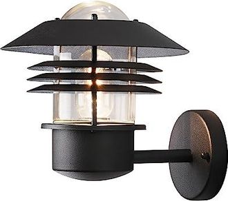 Konstsmide Modena 7302-750 Wandleuchte / B: 21cm T: 25cm H: 23cm / 1x60W / IP44 / lackiertes Aluminium / matt-schwarz