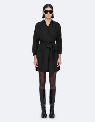 AllSaints Noora Kleid in verwaschenem Schwarz