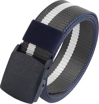 Generic Ceinture sans trou pour homme, ceinture avec boucle en nylon, sangle r&eacute;glable de 49 pouces, ceinture de travail en nylon, bande extensible sans trous 