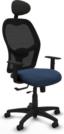 Piqueras y Crespo Gepolsterter B&uuml;rostuhl mit 1D-Armen, h&ouml;henverstellbarer Lendenwirbelst&uuml;tze und festem Kopfteil, ausgestattet mit Syncro/Traslack und Schneideschaum, S