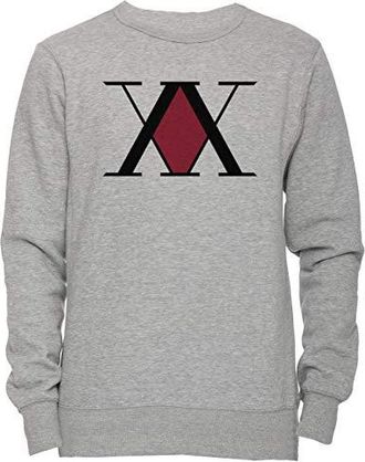 Erido Hunter x Hunter Logo Unisexe Homme Femme Sweat-Shirt Jersey Pull-Over Gris Taille M Mens Womens Grey Medium Size M